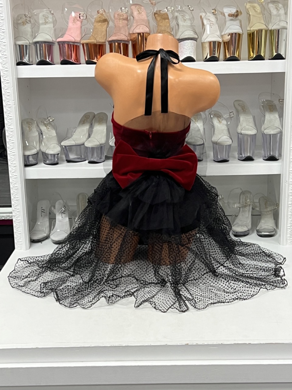 Burlesque Bombshell Costume - Victorian Corset & Bustle Set
